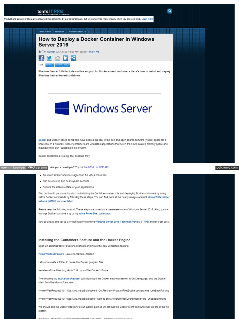 Docker | PDF | Microsoft Windows | System Software