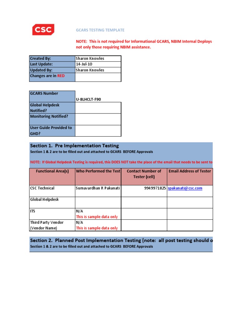 Section 1. Pre Implementation Testing: Not Only Those Requiring NBIM ...