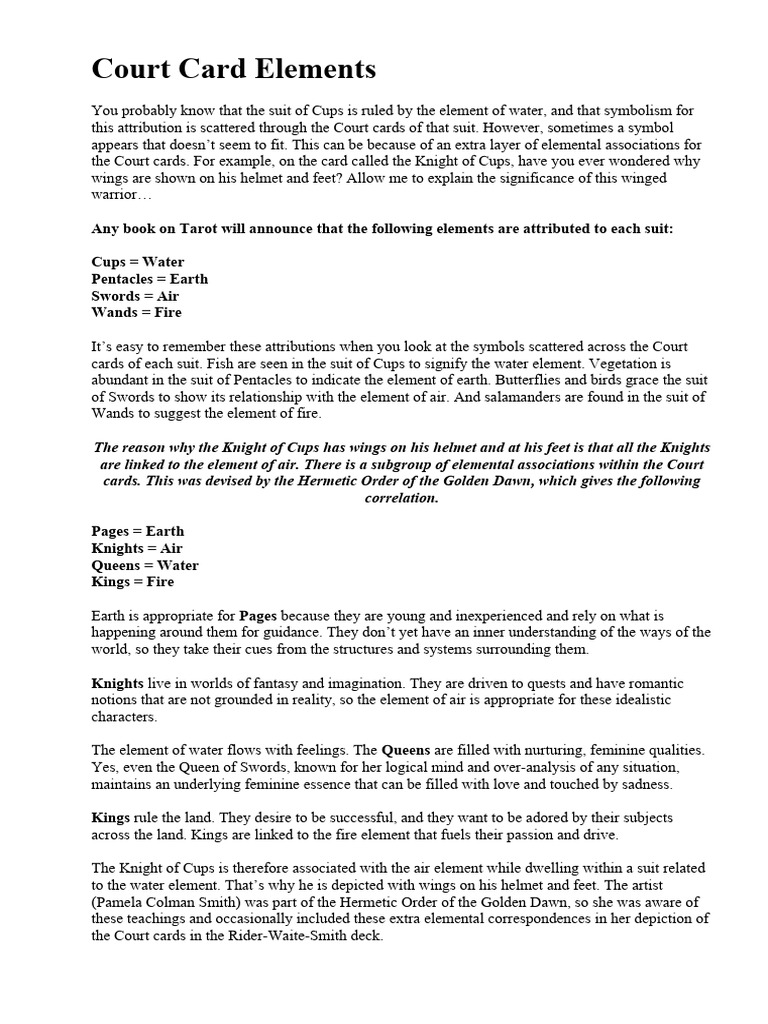 Court Card Elements | PDF