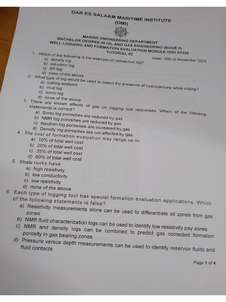 TUTORIAL TWO well logging simulation | PDF