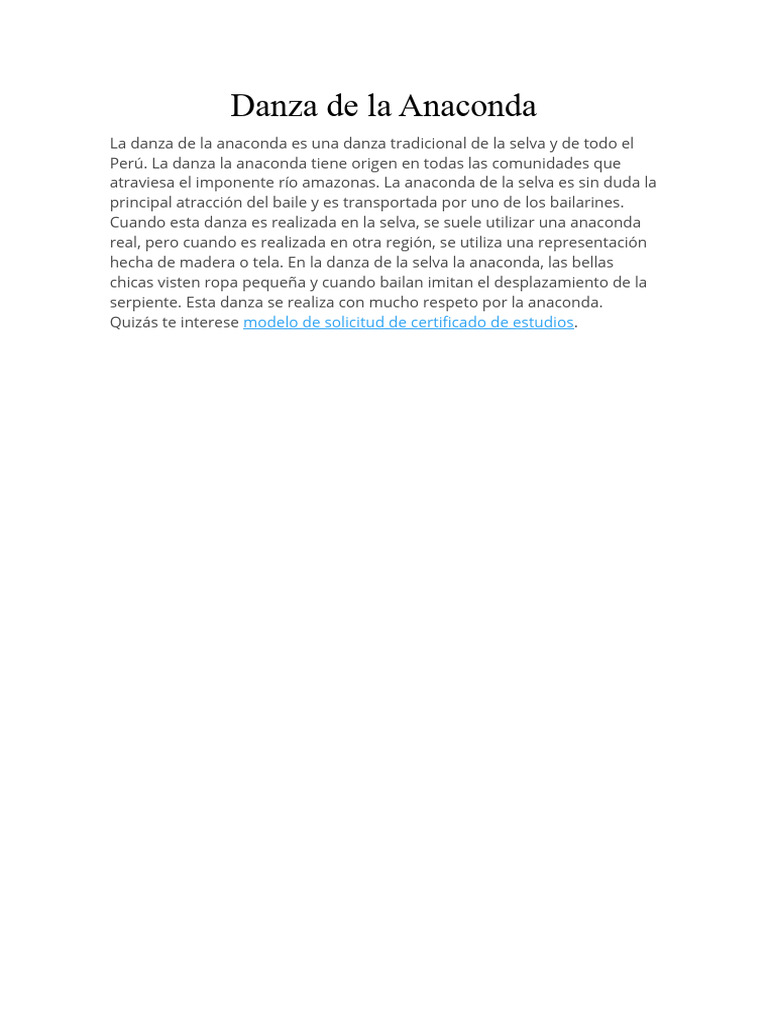ANACONDA | PDF | Bailes | Selva amazónica