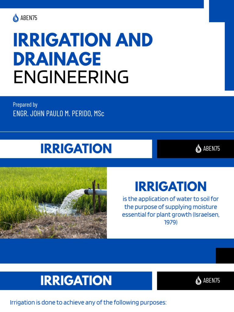 Irrigation and Drainage Engineering | PDF | Soil | Irrigation