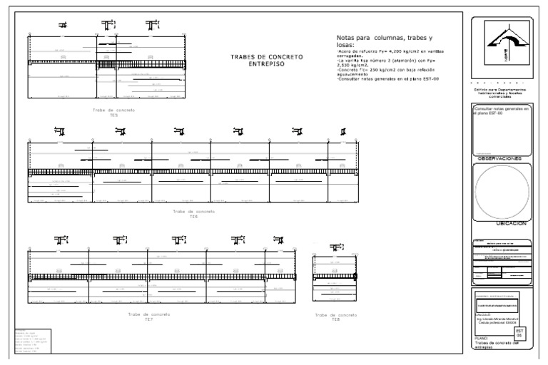 plano estructural de trabes | PDF