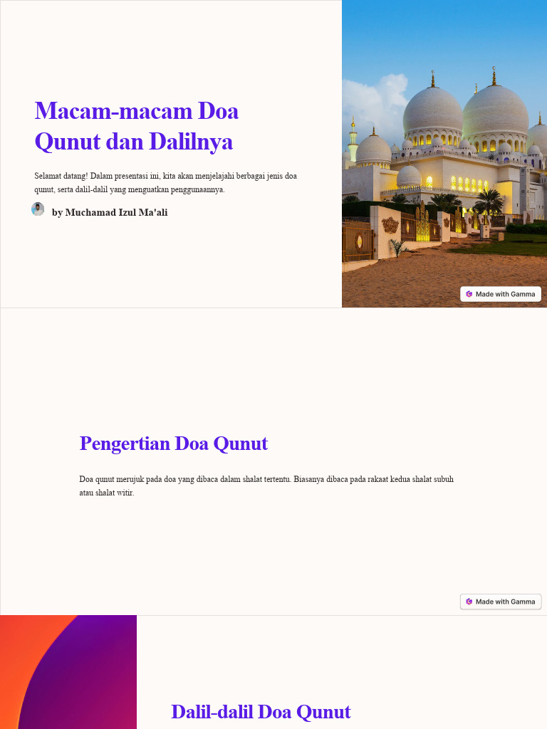 Macam Macam Doa Qunut Dan Dalilnya | PDF Macam Macam Doa Qunut Dan Dalilnya | PDF