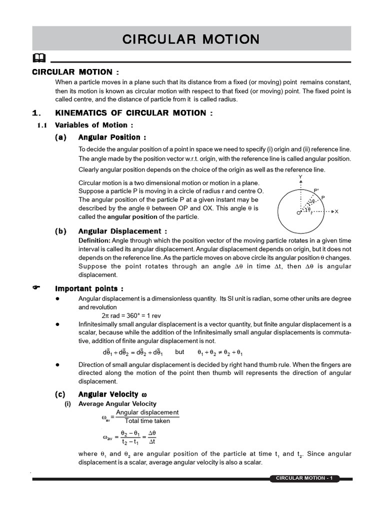 Circular Motion | PDF | Acceleration | Angle