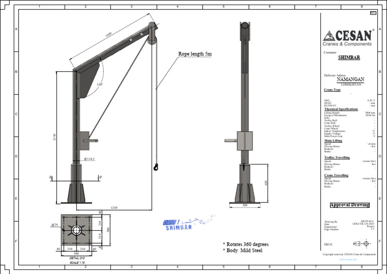 11 - Jib Crane 0.5 T., Manual | PDF | Crane (Machine) | Transport Infrastructure