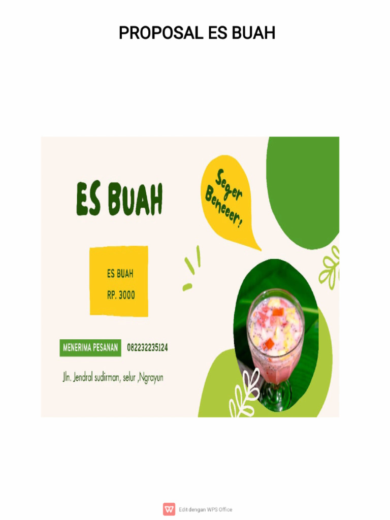 Laporan Produk Es Buah, Kelompok 3 | PDF