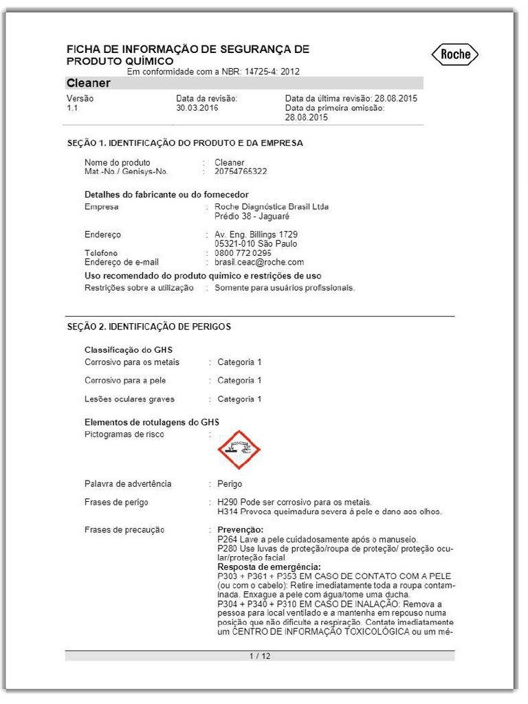 FISPQ - Cleaner | PDF