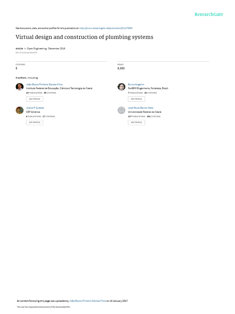 Open Engineering Virtual Designandconstructionof Plumbing | PDF ...