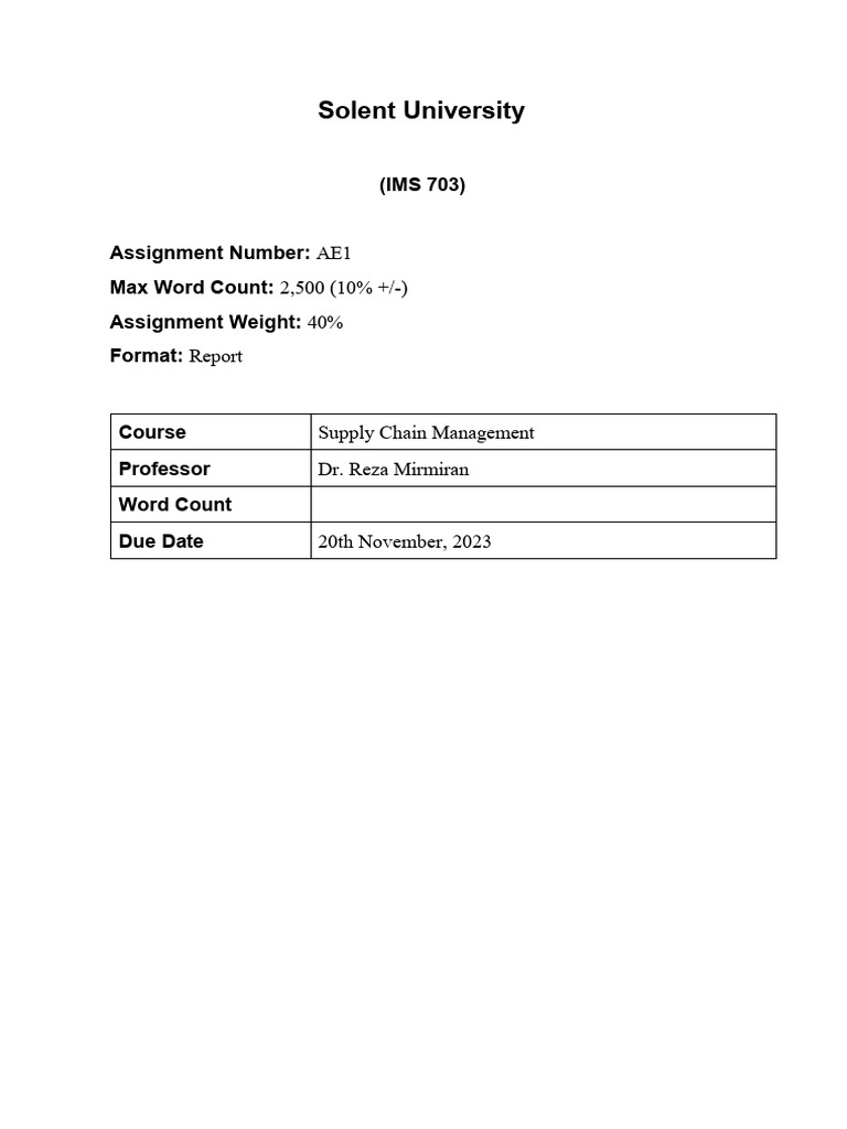 Supply Chain Assignment-Sachin | PDF | Supply Chain | Consumer Behaviour Supply Chain Assignment-Sachin | PDF | Supply Chain | Consumer Behaviour