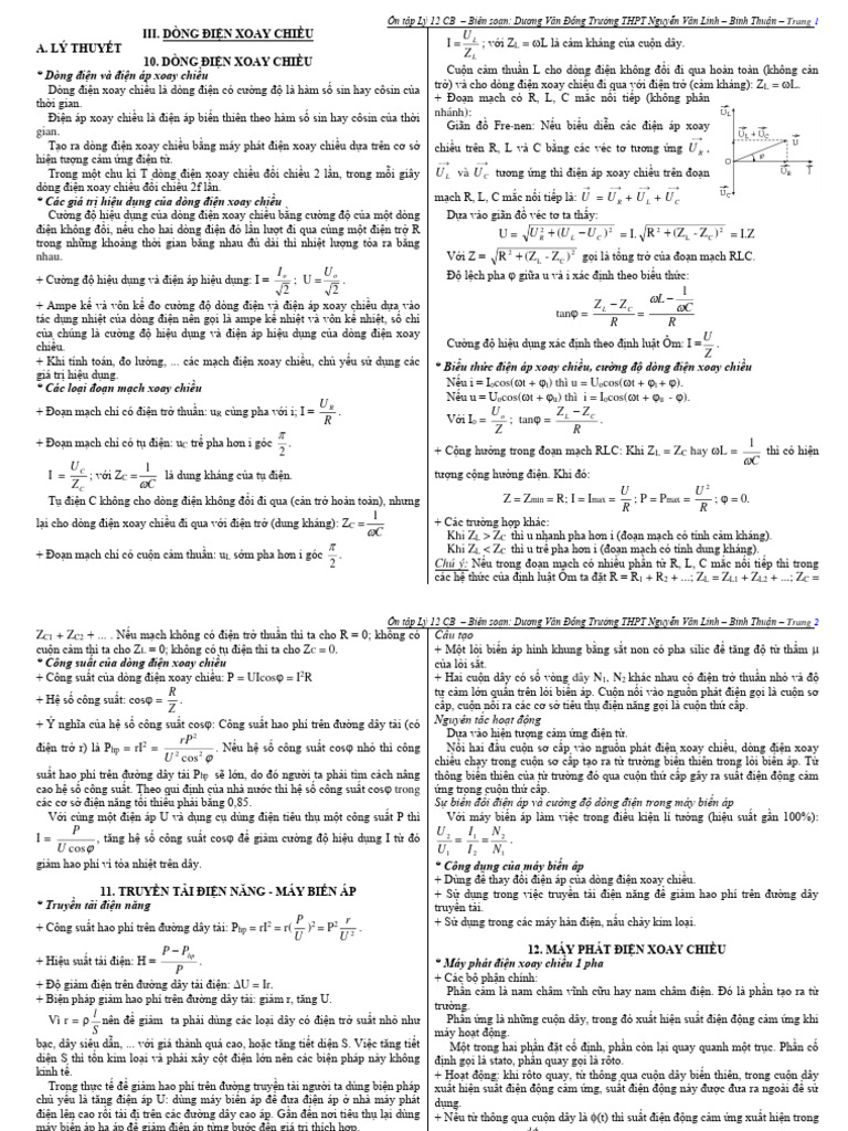 Ly12 Dong Dien Xoay Chieu-CB | PDF