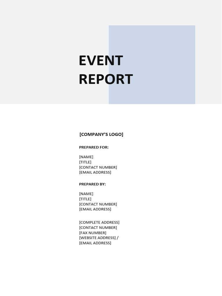 Event Report Template | PDF