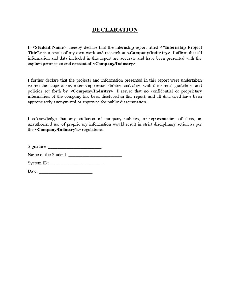 Declaration & Certificate | PDF