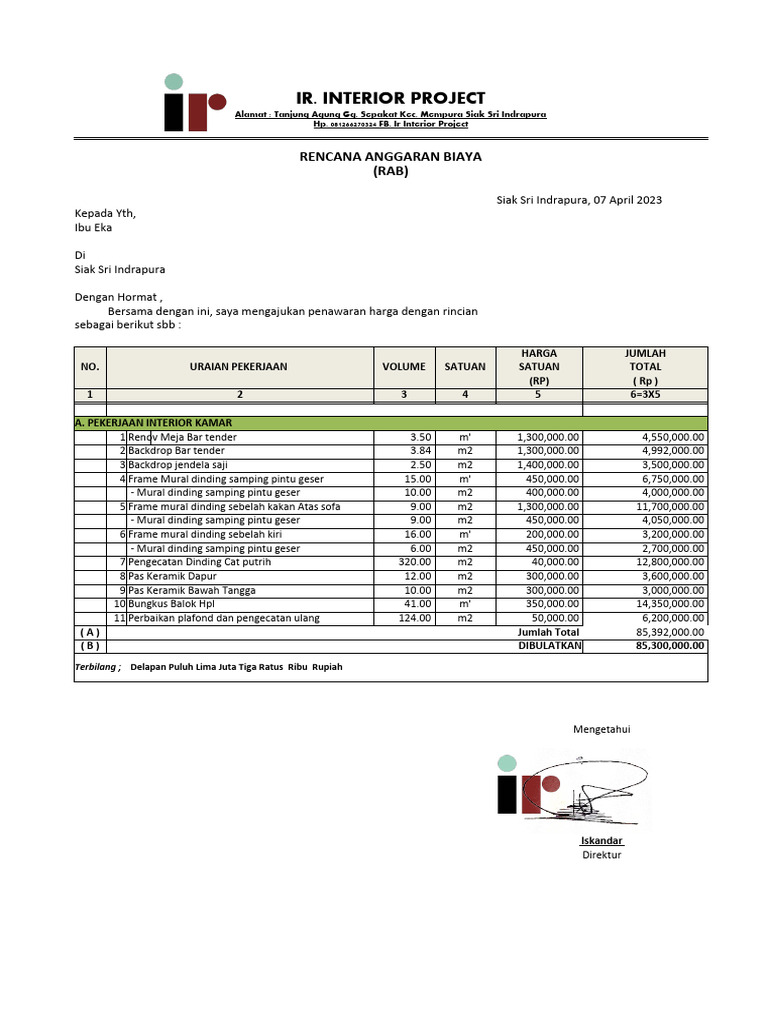 Partisi Rab Zamrud Room | PDF