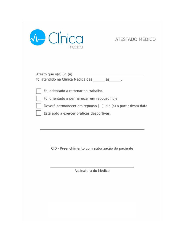 Modelo Atestado Medico | PDF