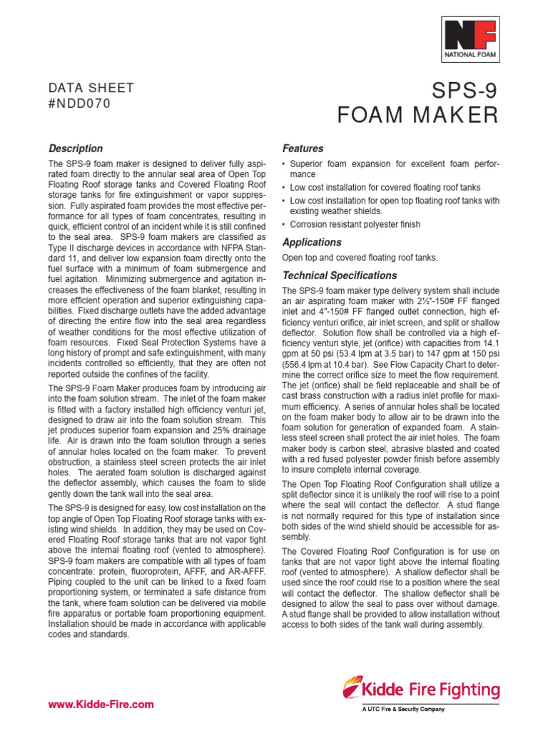 HD - SPS-9 Foam Maker | PDF | Mechanical Engineering | Industrial Processes