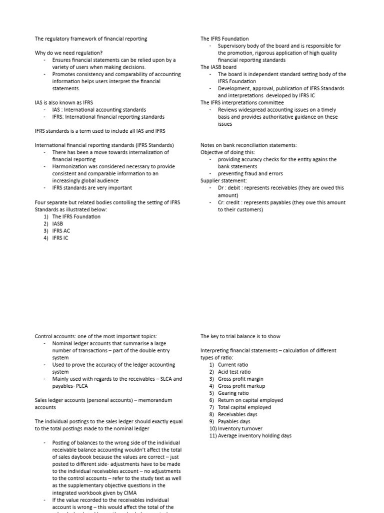 Ba3 Cima Notes - Grace | PDF | International Financial Reporting ...