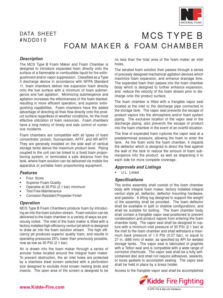 HD National Foam - MCS | PDF | Materials | Industrial Processes