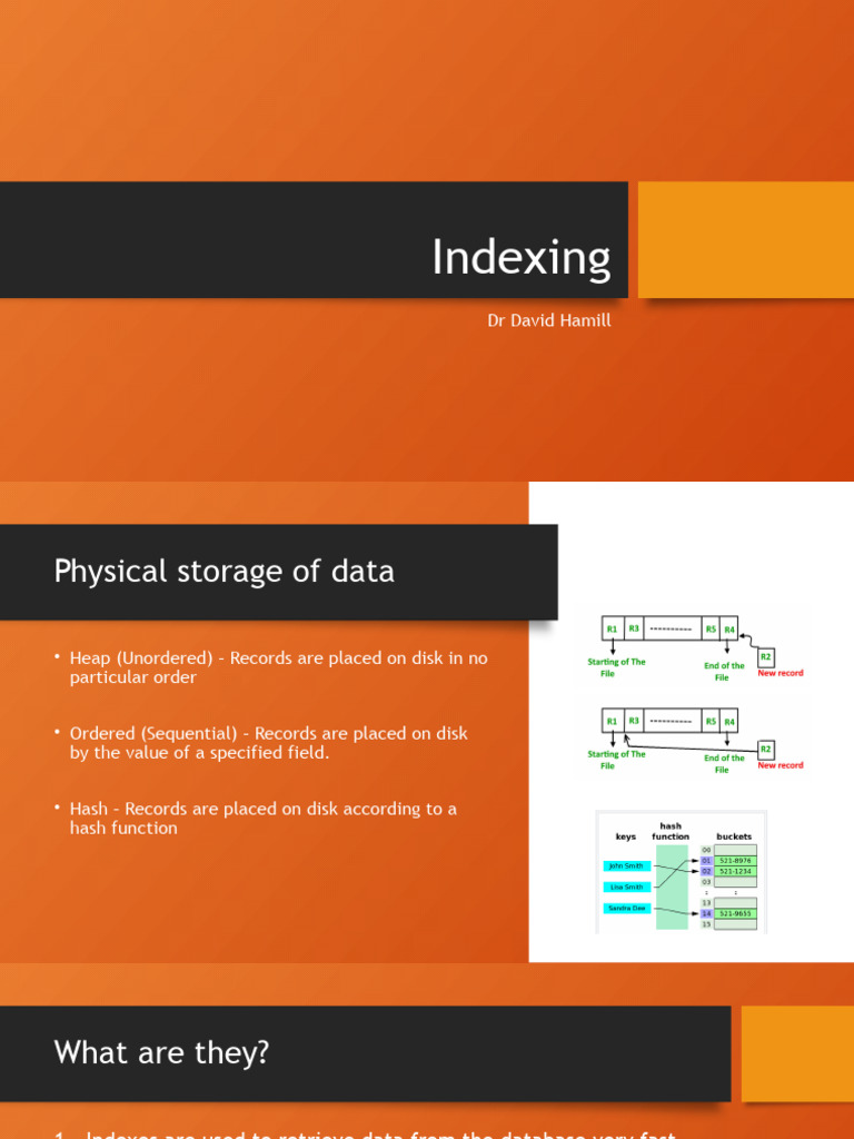 Indexing Lecture Nov 2023 Summary | PDF | Database Index | Table (Database)