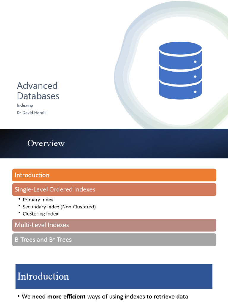 Indexing Lecture Nov 2023 Detailed | PDF | Database Index | Algorithms And Data Structures