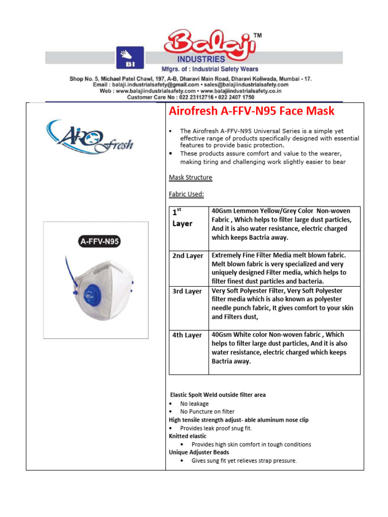 Airofresh N95 Mask for Comfort & Safety | PDF | Home & Garden