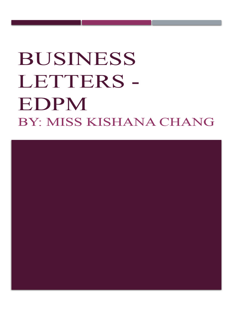 Business Letters - EDPM | PDF | Text | Human Communication