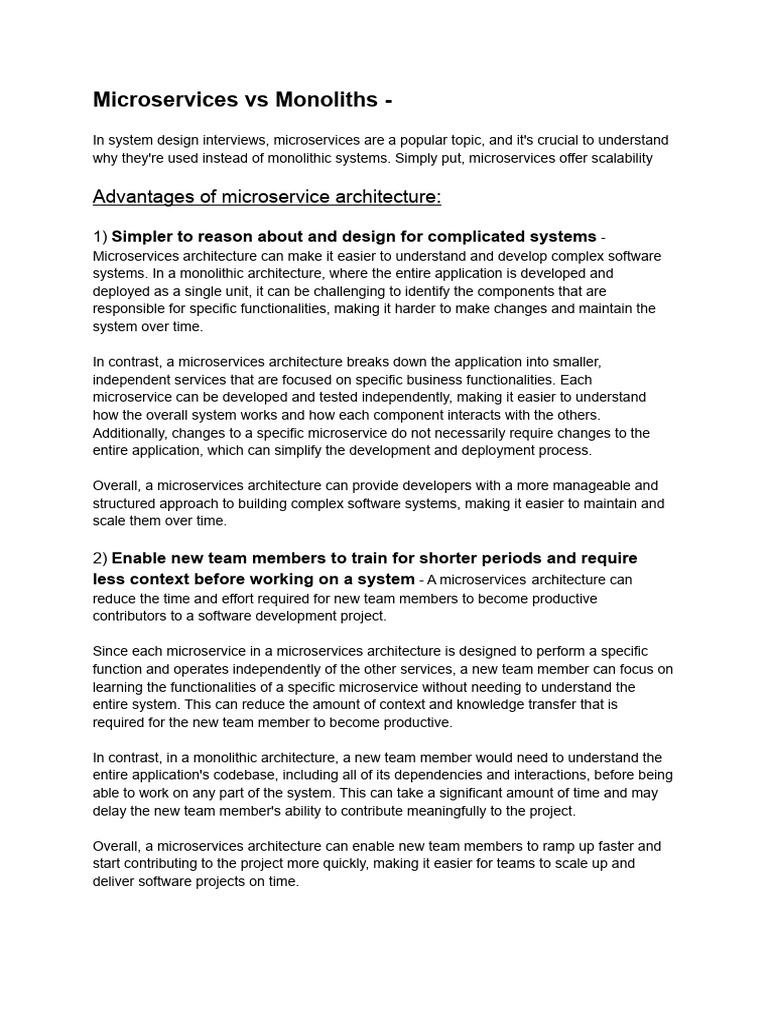 1) Microservices Vs Monoliths | PDF | Reliability Engineering | Unit ... 1) Microservices Vs Monoliths | PDF | Reliability Engineering | Unit ...