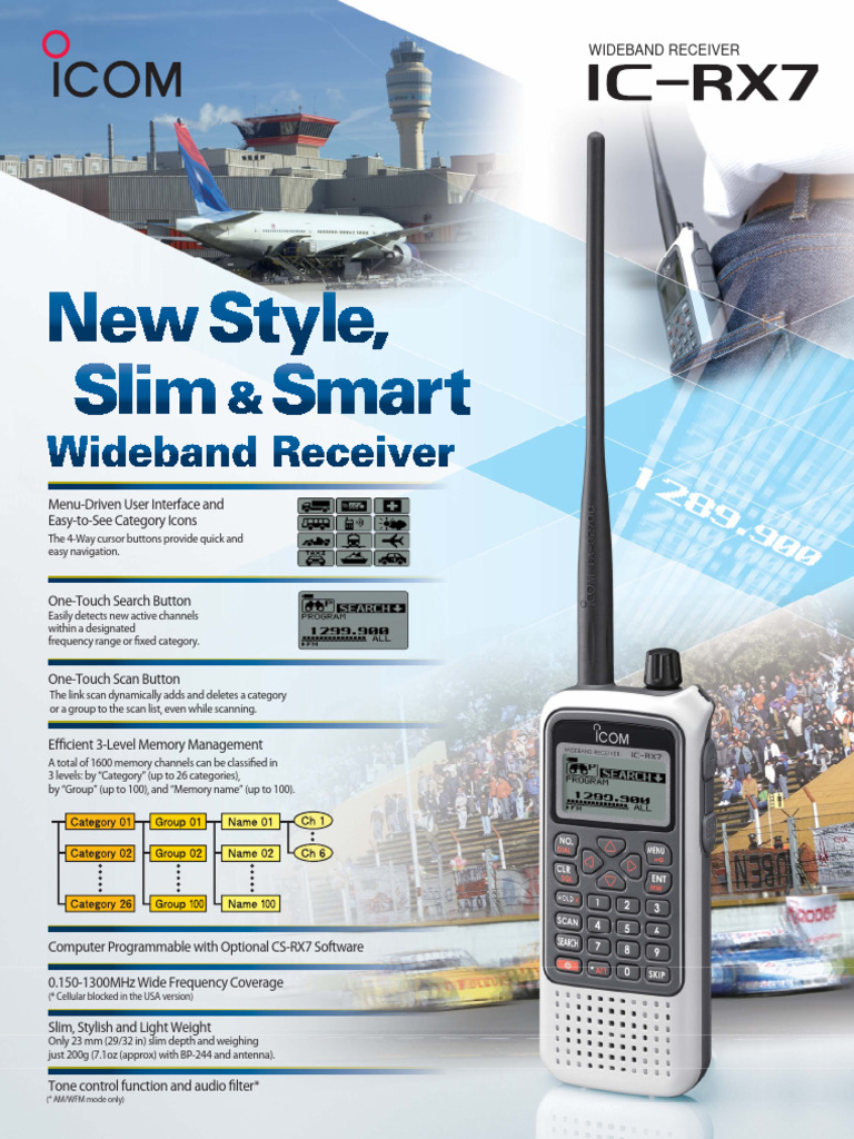 IC-RX7 Brochure | PDF | Frequency Modulation | Information And Communications Technology