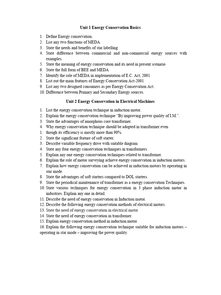 ECA Question Paper Bank (1-3 Units) | PDF | Electric Power Distribution ...