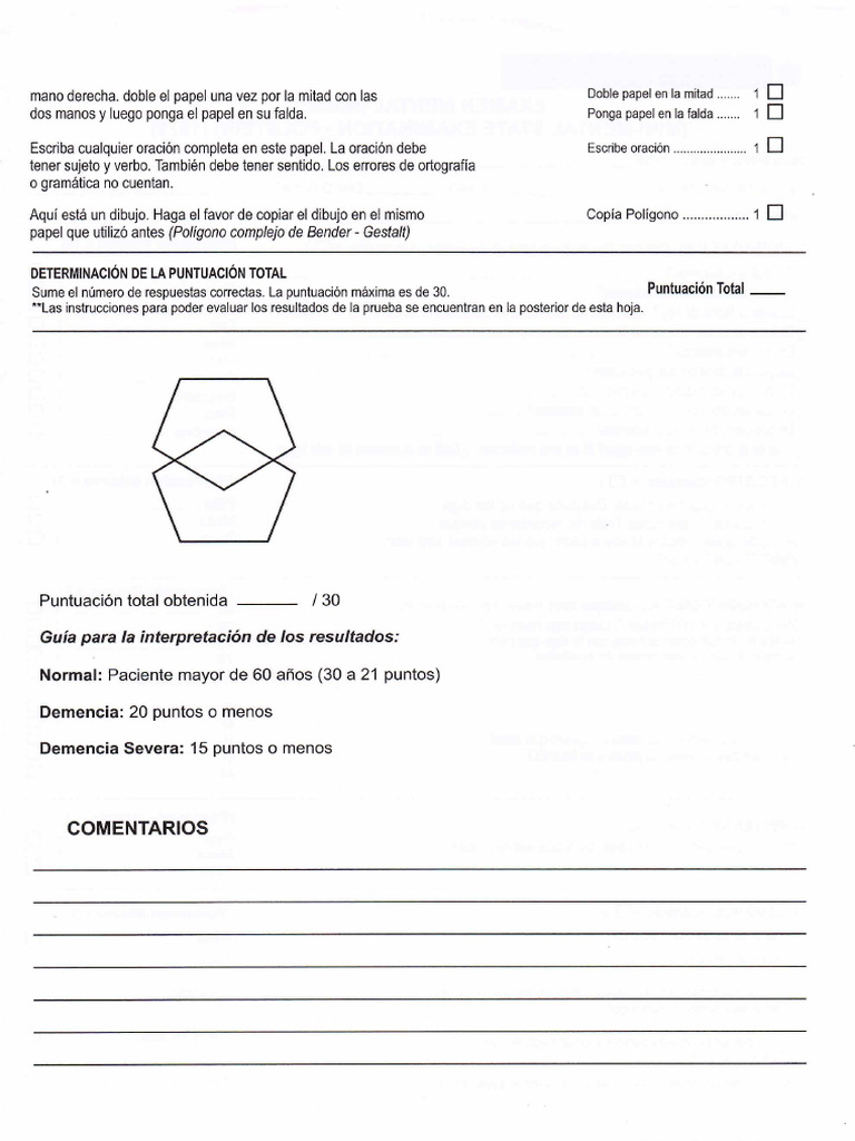 J. (2) (MINI-MENTAL) EXAMEN MENTAL (MMSE MINI-MENTAL STATE EXAMINATION-FOLSTEIN 1975 | PDF