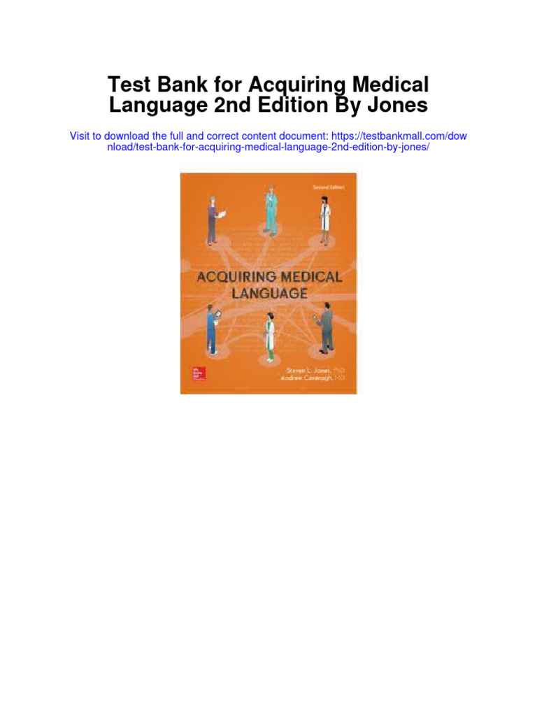Test Bank For Acquiring Medical Language 2nd Edition by Jones | PDF ...