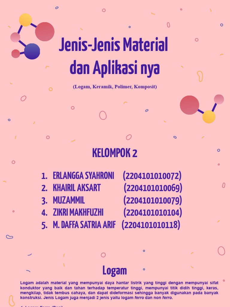 Jenis-Jenis Material & Aplikasi Nya (Kelompok 2) | PDF