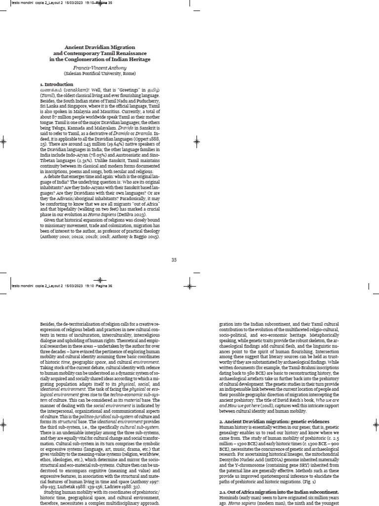 Tamil Heritage & Migration Insights | PDF | Social Science
