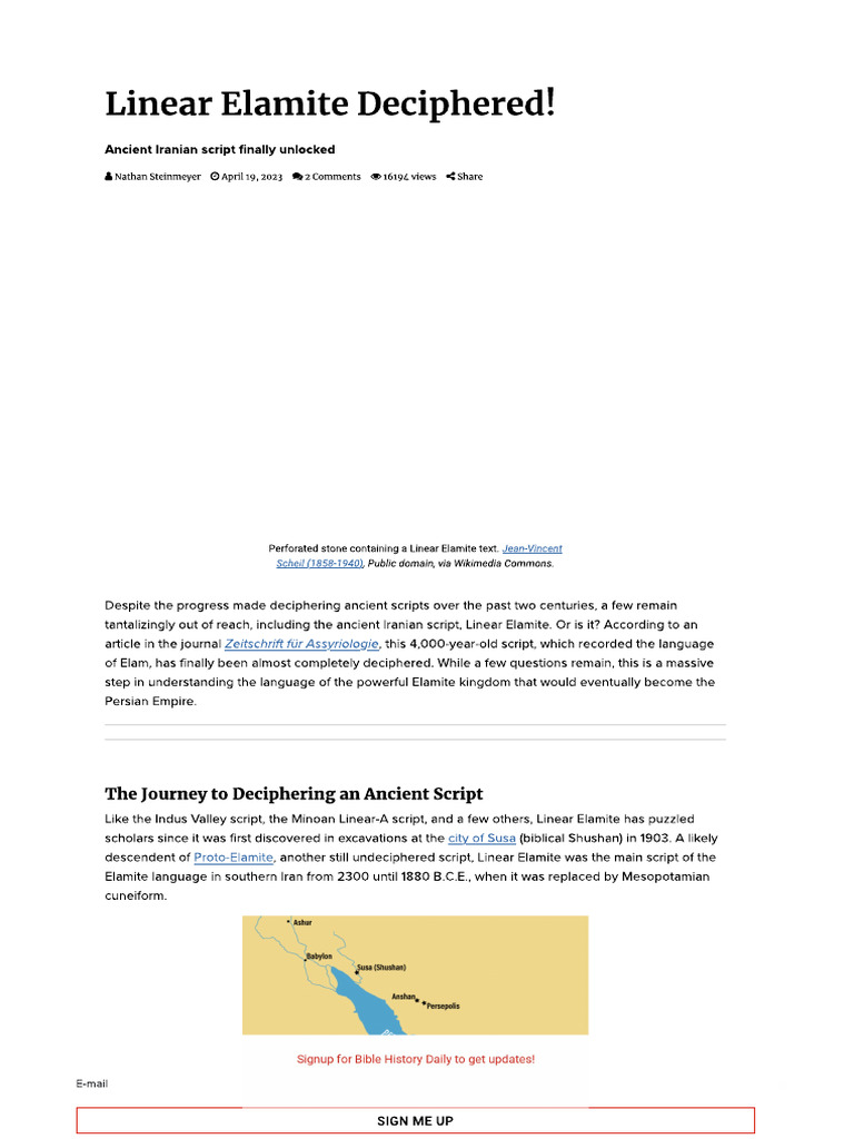 Linear Elamite Deciphered | PDF