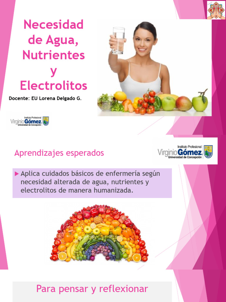 Necesidad de Agua Nutrientes y Electrolitos | PDF | Alimentos | Índice ...