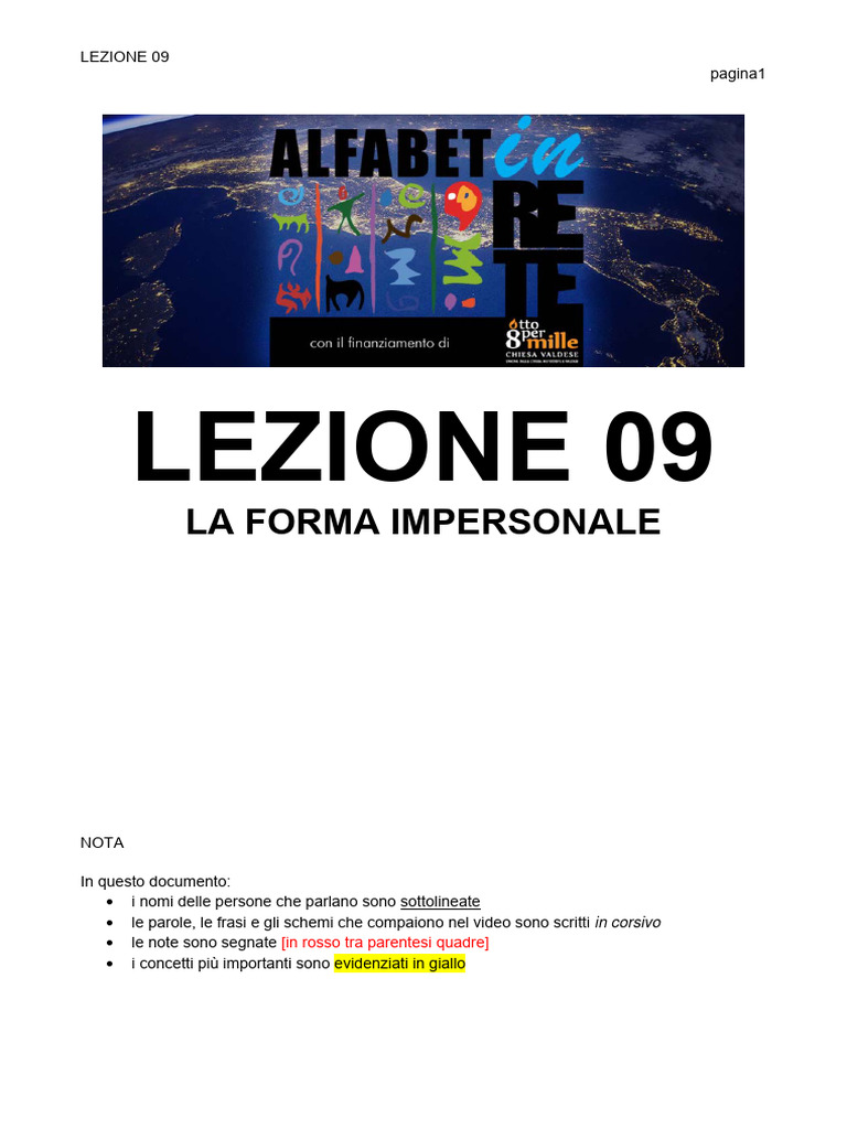 La Forma Impersonale 1 | PDF