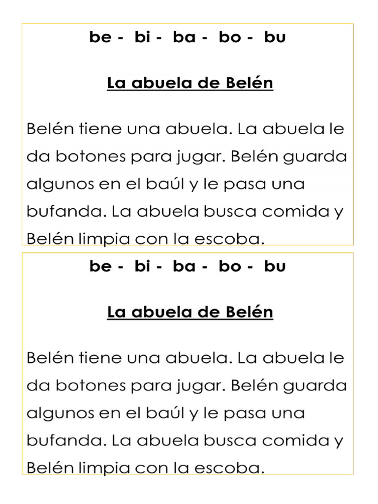 Lectura Letra B | PDF