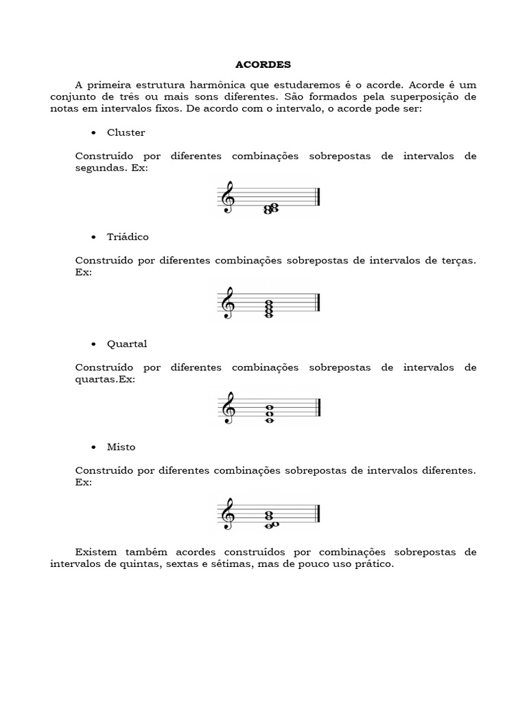 Formação de Acordes: Tríades e Tipos | PDF | Acorde (música ...