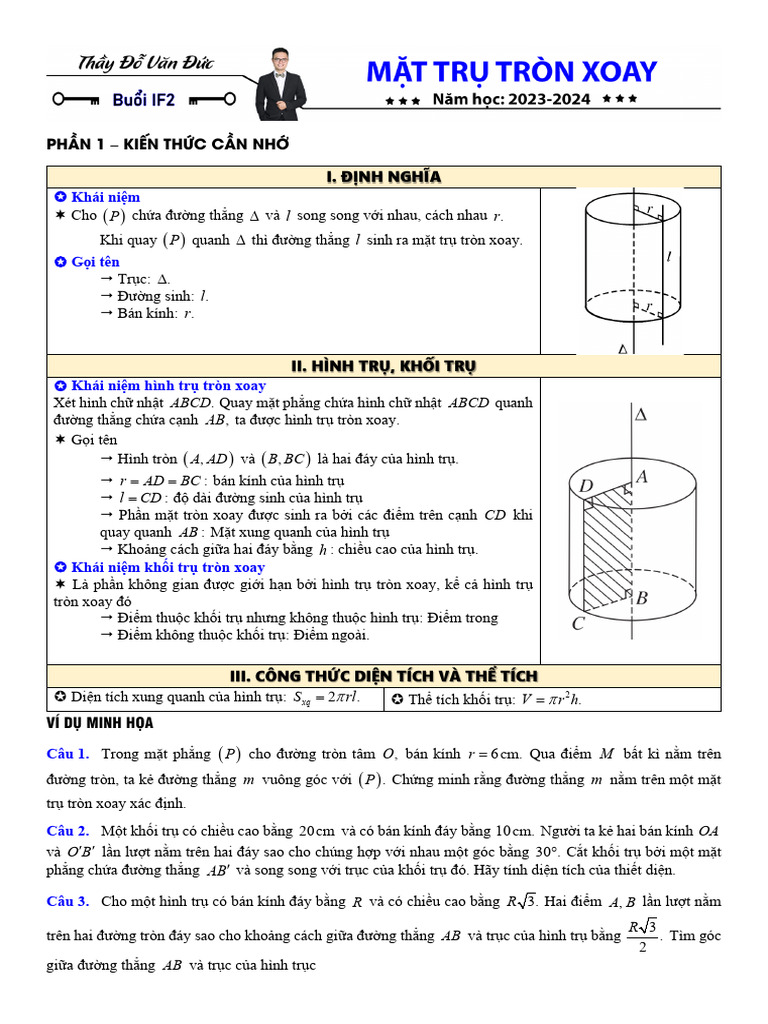 IF2 - Mặt Trụ Tròn Xoay | PDF
