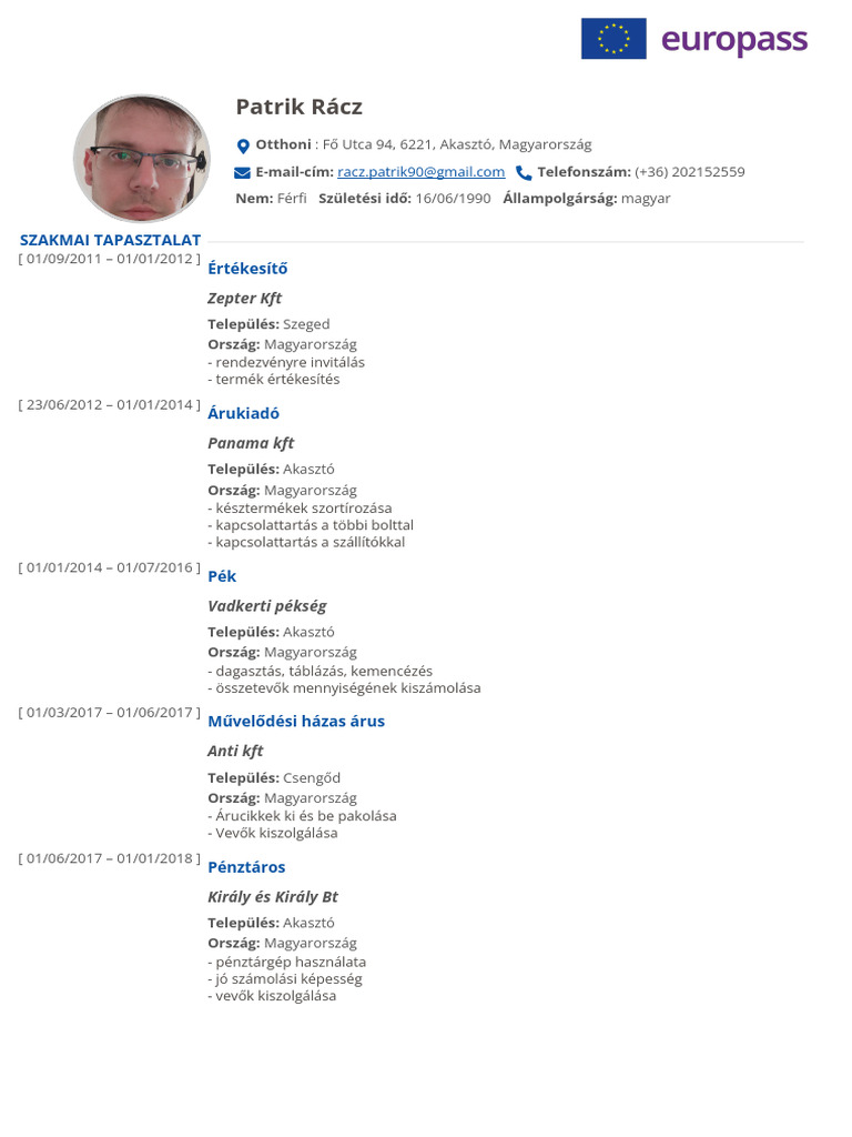 CV - Patrik Rácz | PDF