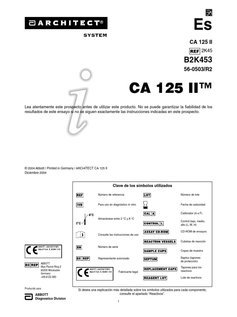 Ca 125 Ii | PDF | Anticuerpo | Especialidades Medicas