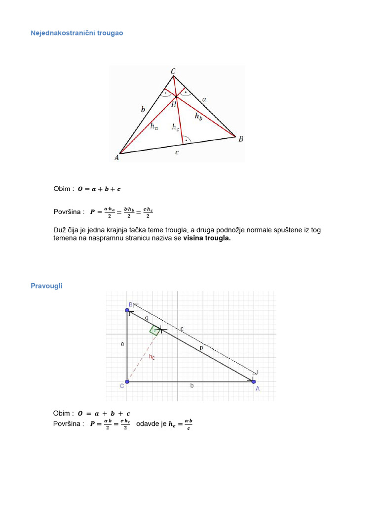 Povrsina Trougla I Trapeza | PDF