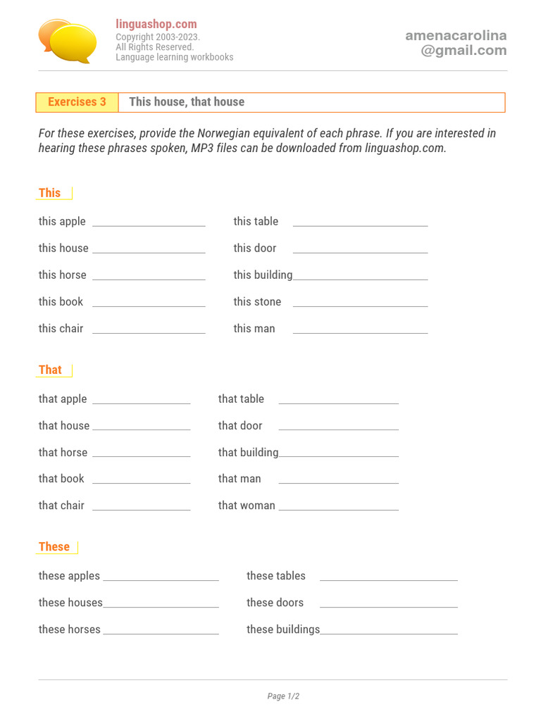 norwegian-workbook-en-v1-exercises-2397-amenac-gmail | PDF