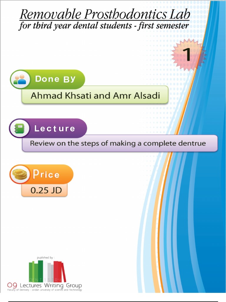 Prosthodontics 1st Lab (Modified), Steps of Making Complete Dentures ...