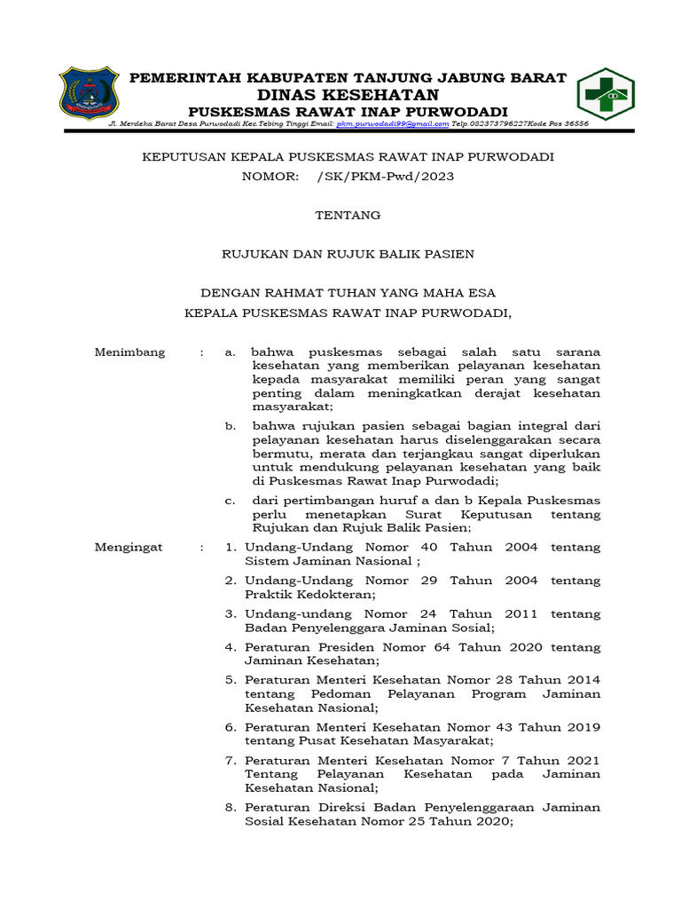 Fix SK Rujukan Dan Rujuk Balik | PDF | Pengembangan Diri