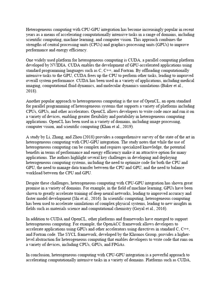 Heterogeneous Computing With CPU | PDF | Graphics Processing Unit | Central Processing Unit