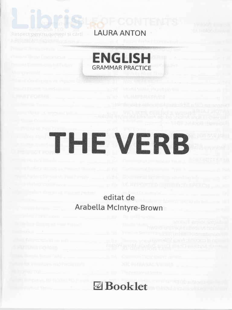 English Grammar Practice 2 The Verb - Laura Anton | PDF | Grammatical ...