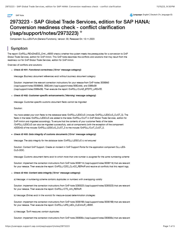 Conversion Readiness Check - Conflict Clarification | PDF | Customs | Scheme (Programming Language)