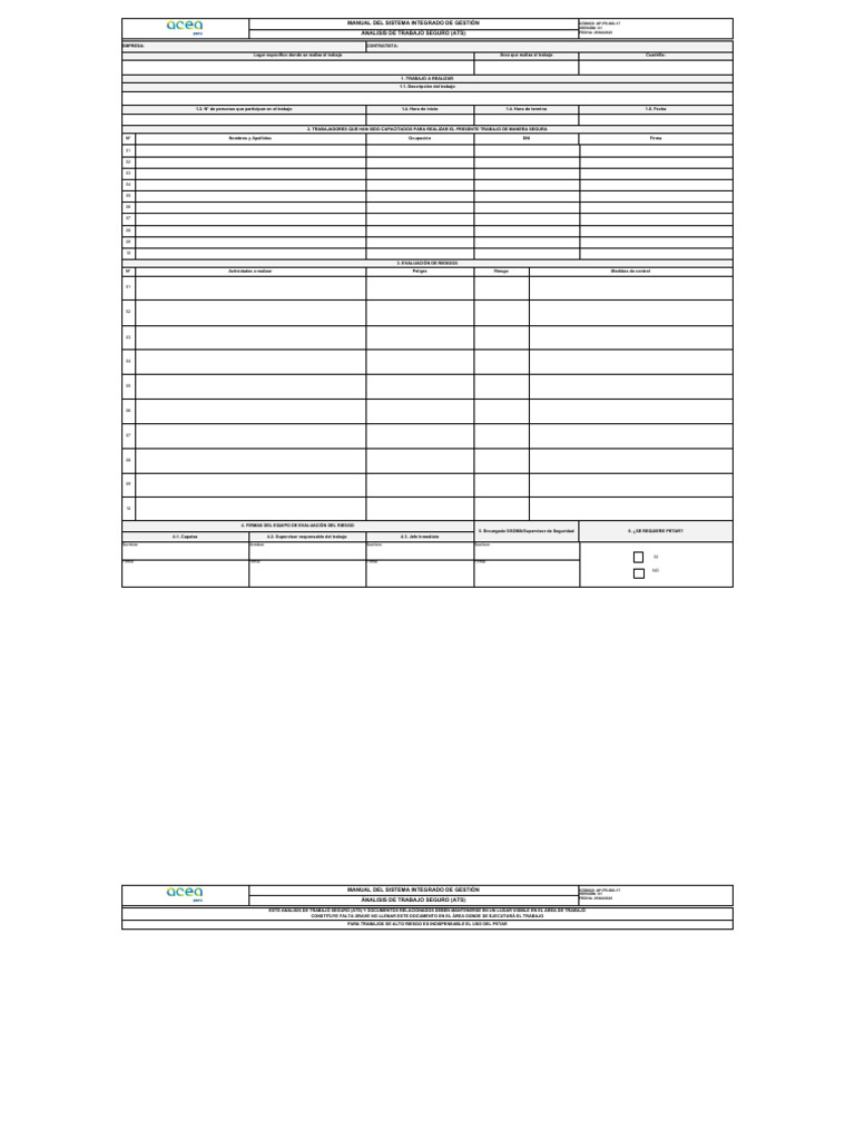AP-FR-SIG-17 Formato ATS | PDF | La seguridad