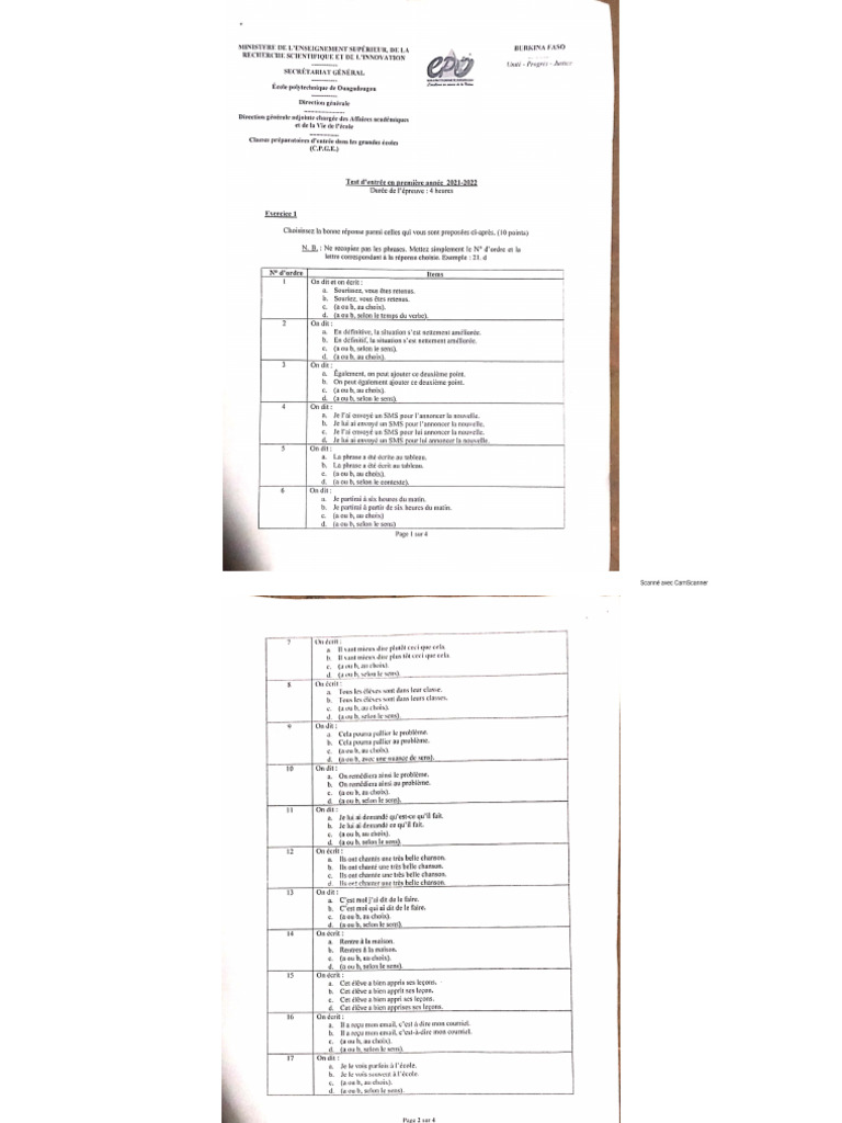 Test EPO 2021-2022 | PDF